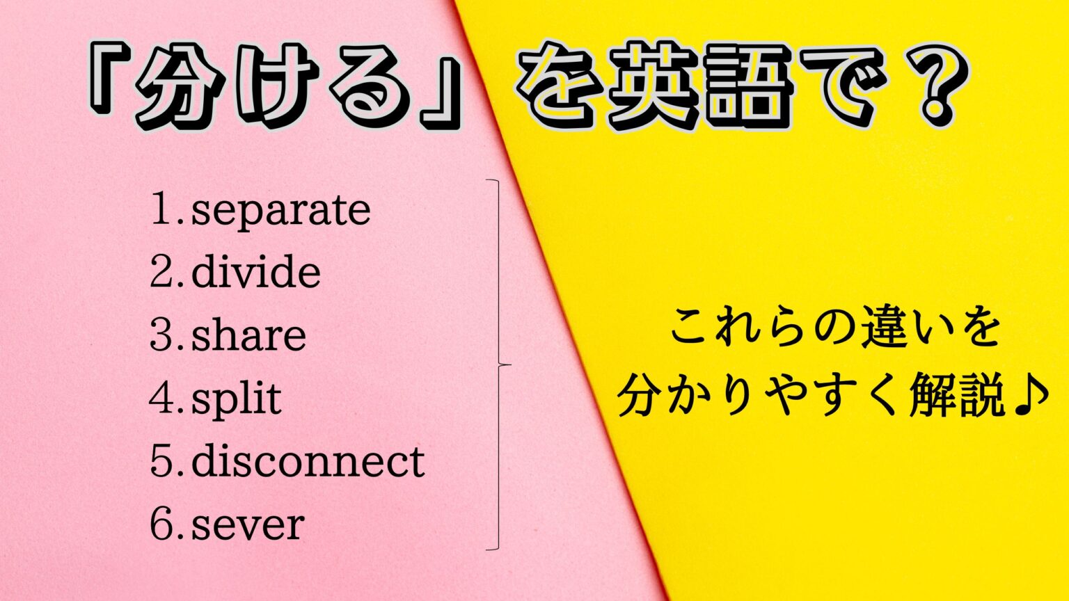 「分ける」を英語で？separate・divide等の違いを解説 | はちくんの英語教室